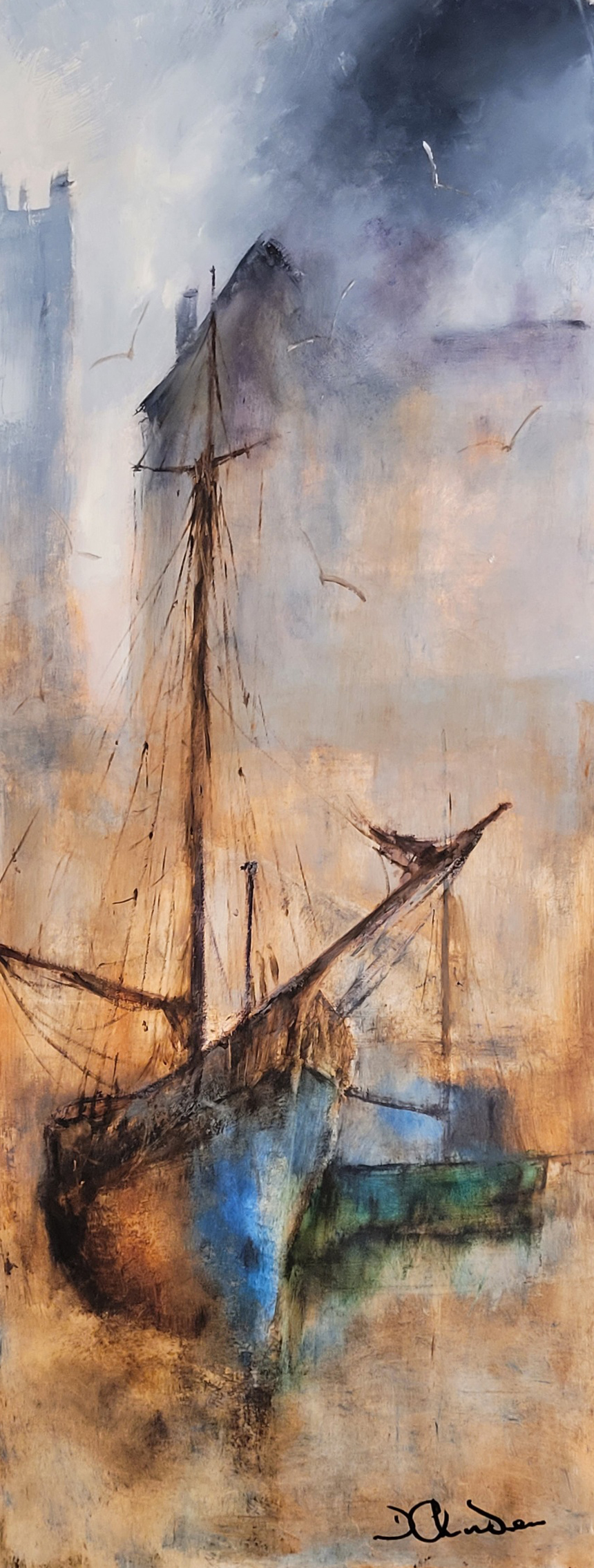 Hauled Up at Butler's Wharf - White Sails Gallery