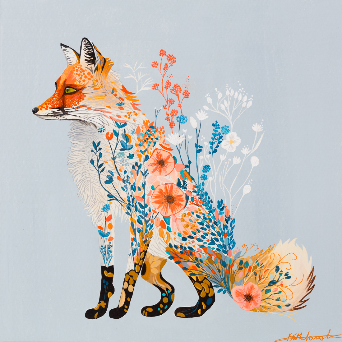 Fox in Bloom - White Sails Gallery